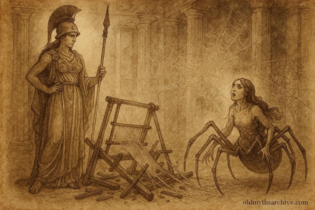 Arachne and Athena: Greek Folktale of Pride and Punishment